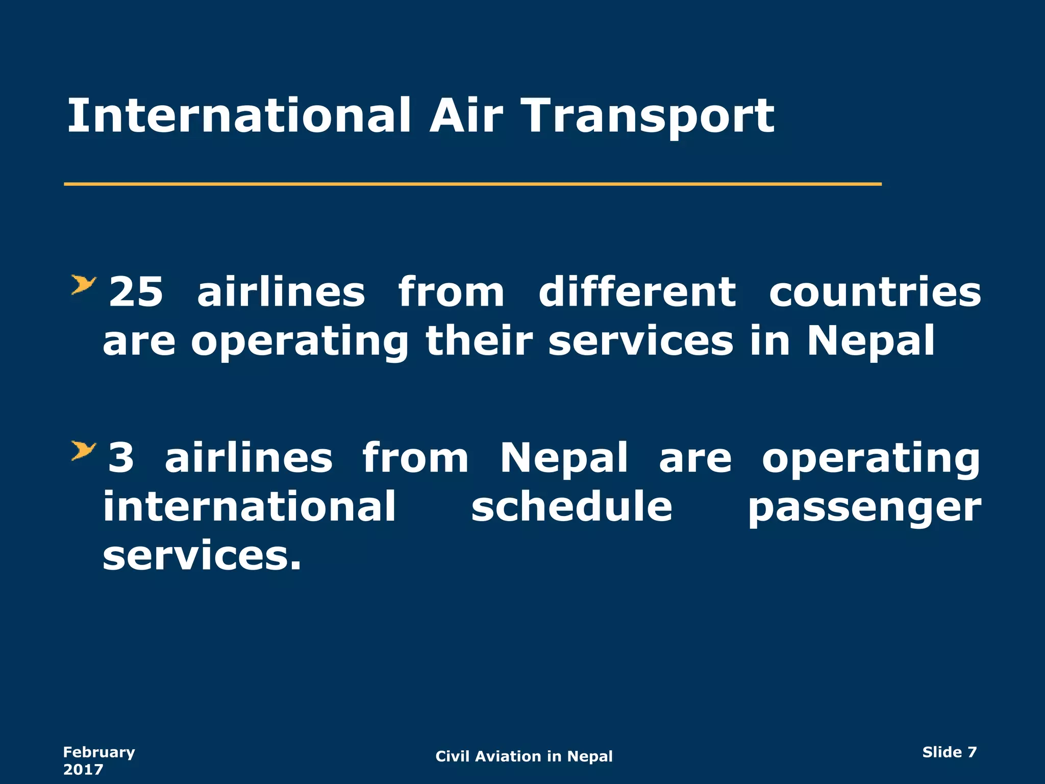 Civil aviation in nepal | PPTX