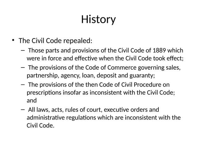 civil code report presentation and slideshow | PPT
