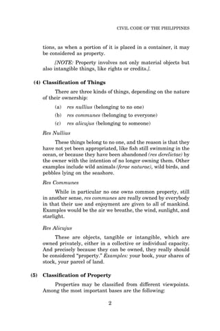 Civil Code of the Philippines Volume II (Property) | PDF
