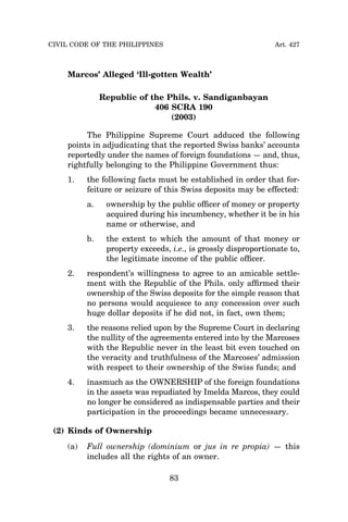Civil Code of the Philippines Volume II (Property) | PDF