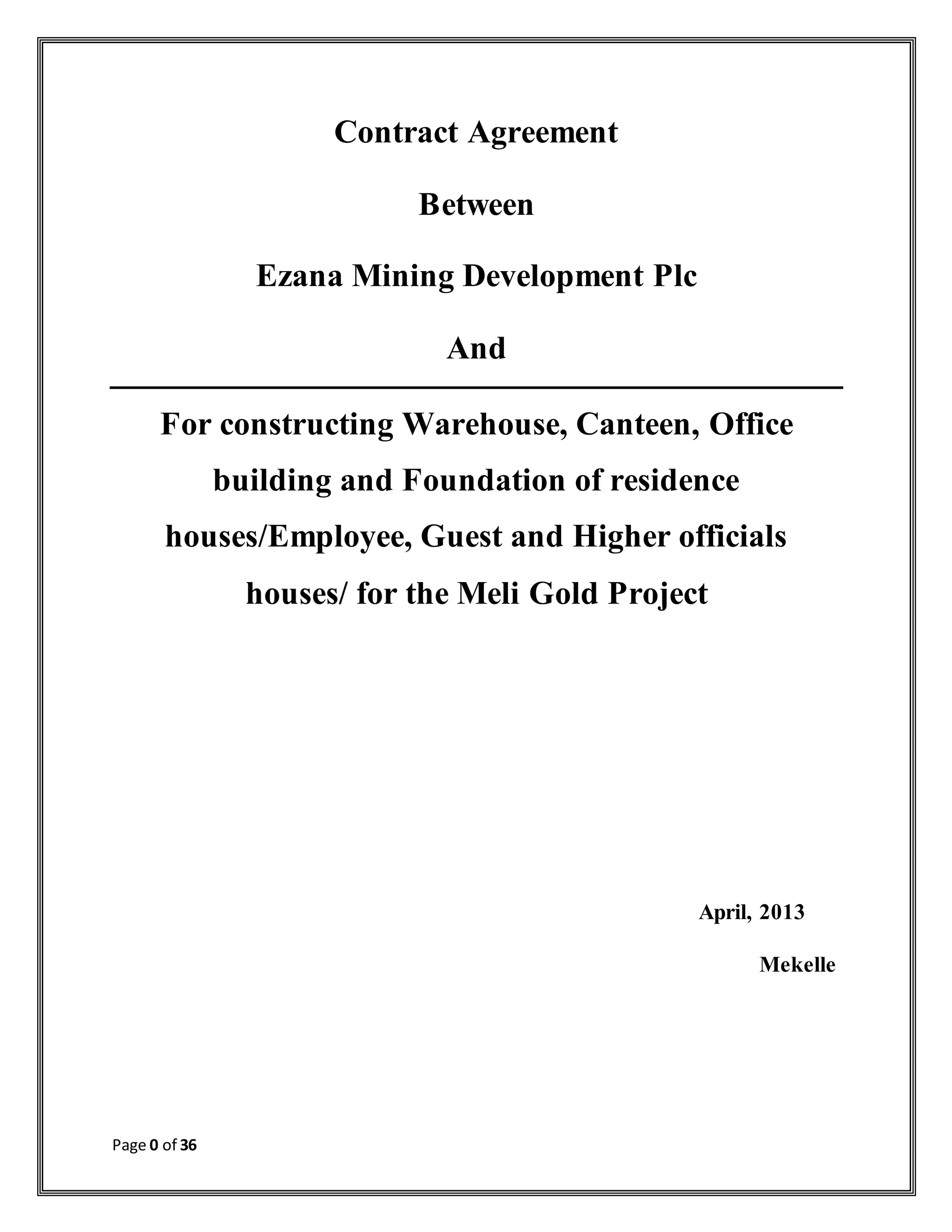 Civil construction draft contarct document | PDF