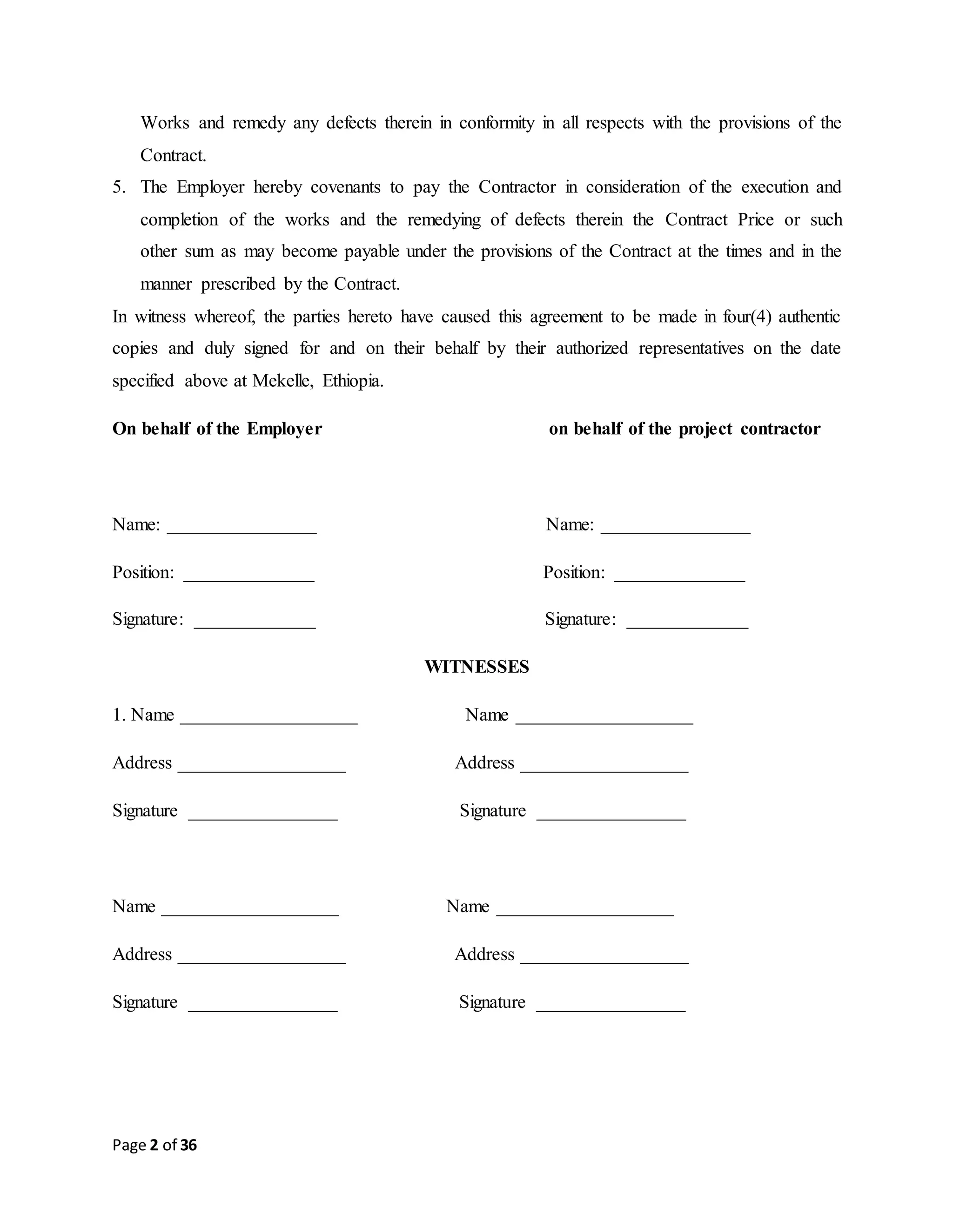 Civil construction draft contarct document | PDF