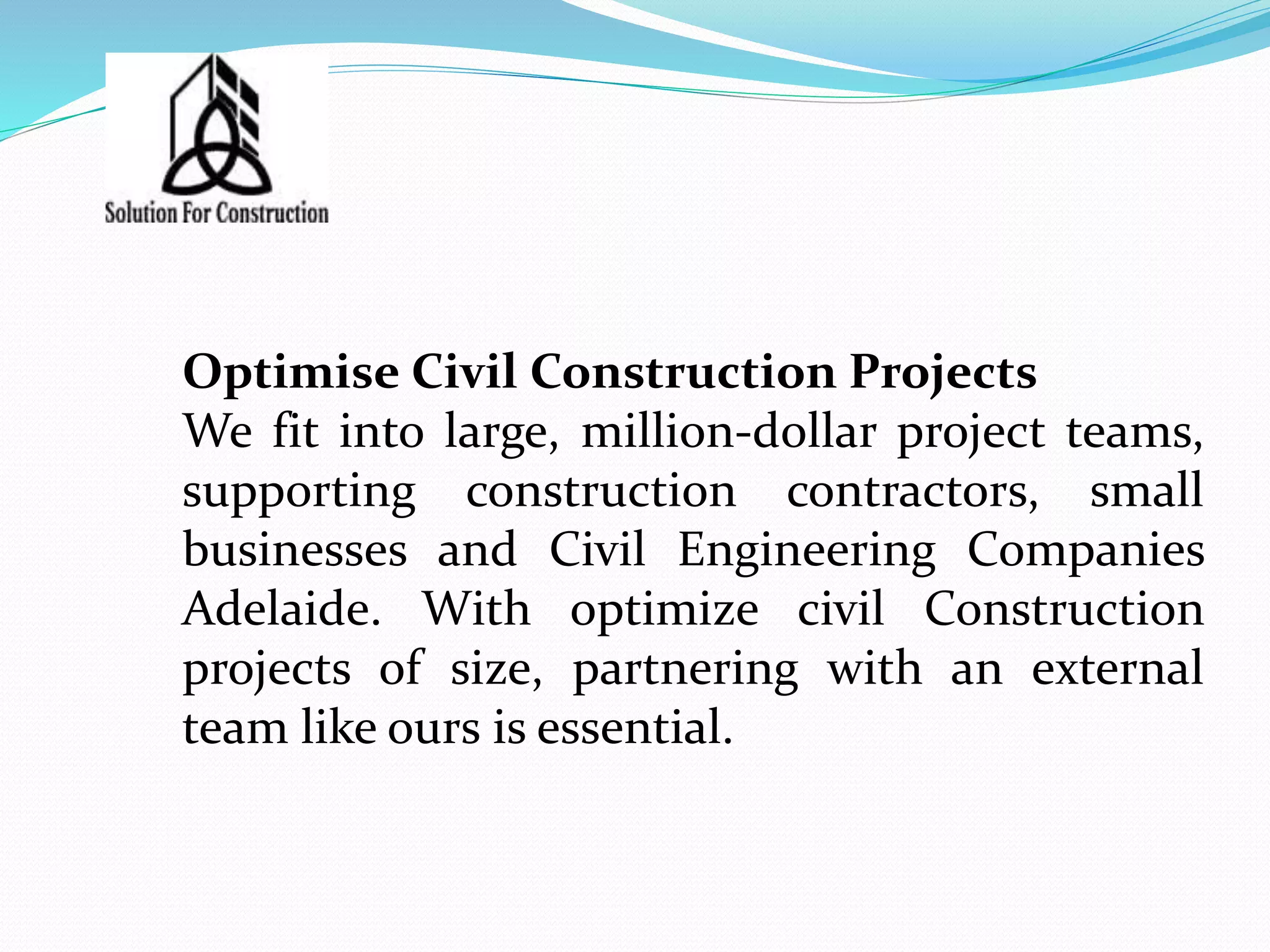 Civil construction projects solution for construction | PPTX