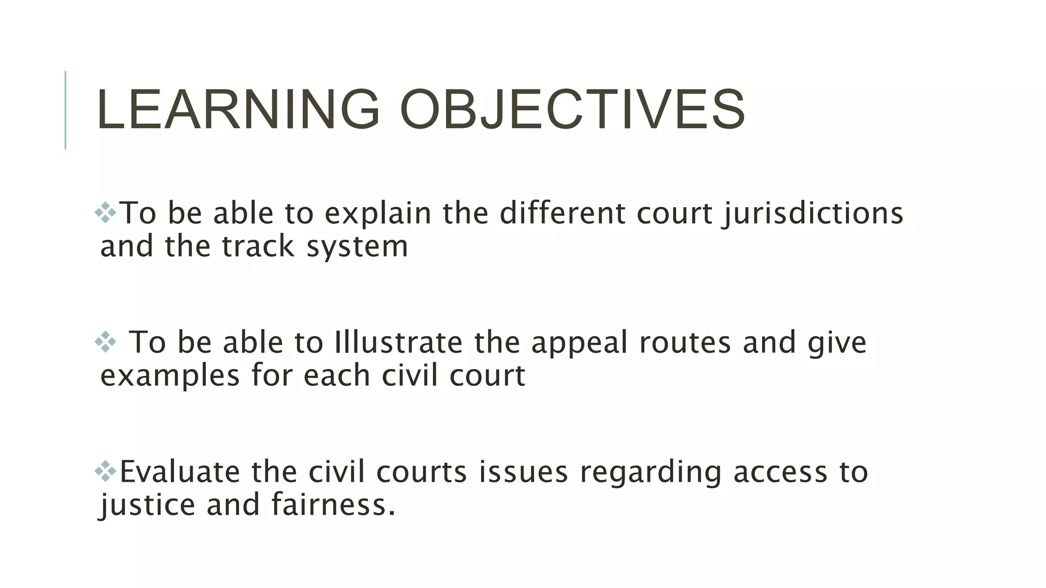 Civil courts and track system | PPTX