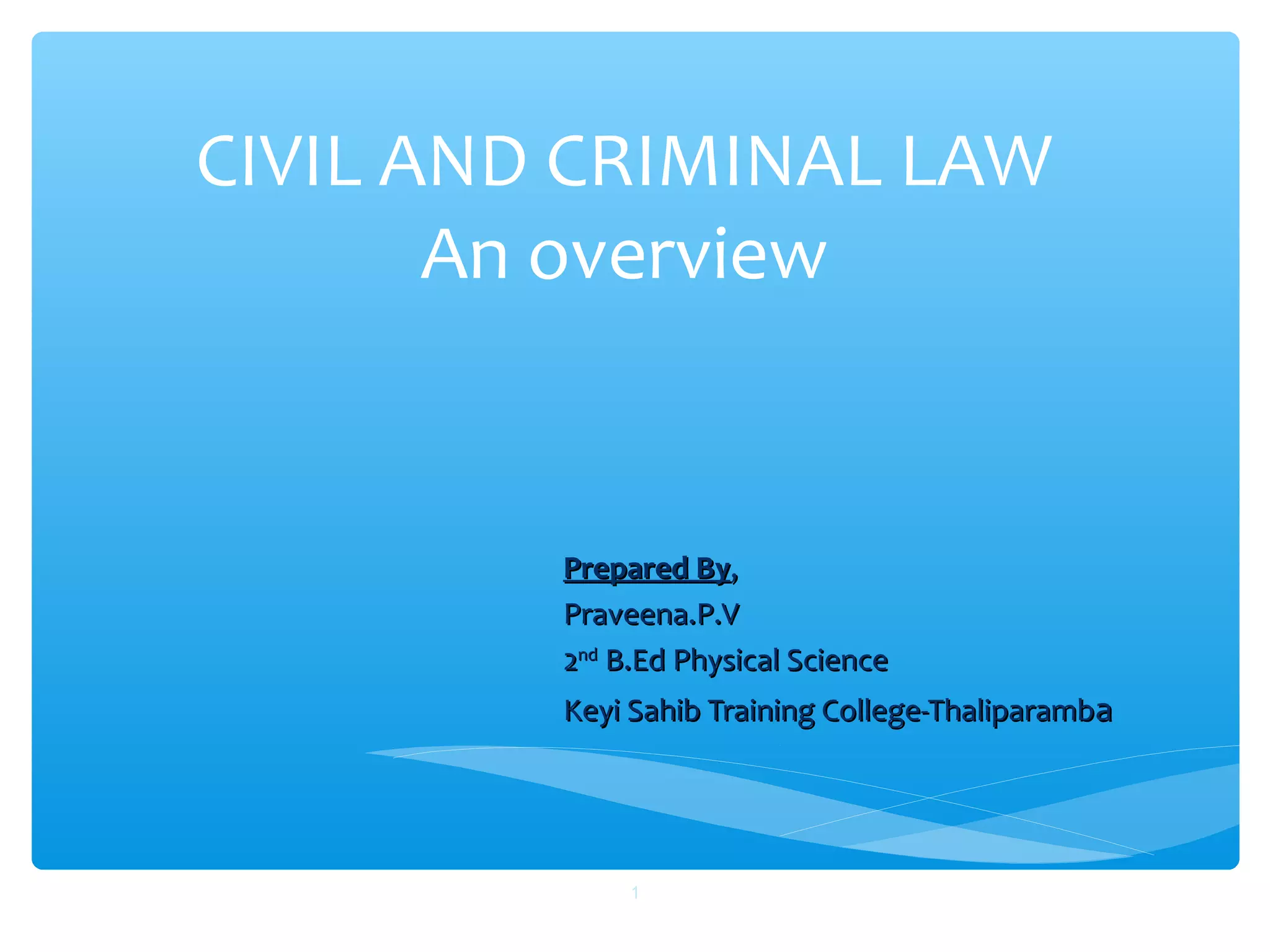 Civil& criminal law | PPT