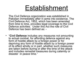 Civil Defence Presentation. Description of work | PPT