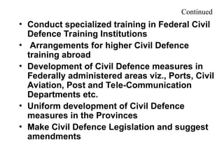 Civil Defence Presentation. Description of work | PPT