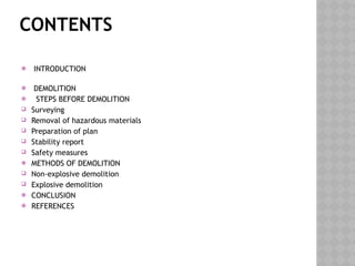 civil DEMOLITION OF BUILDING ppt.pptx br | PPTX