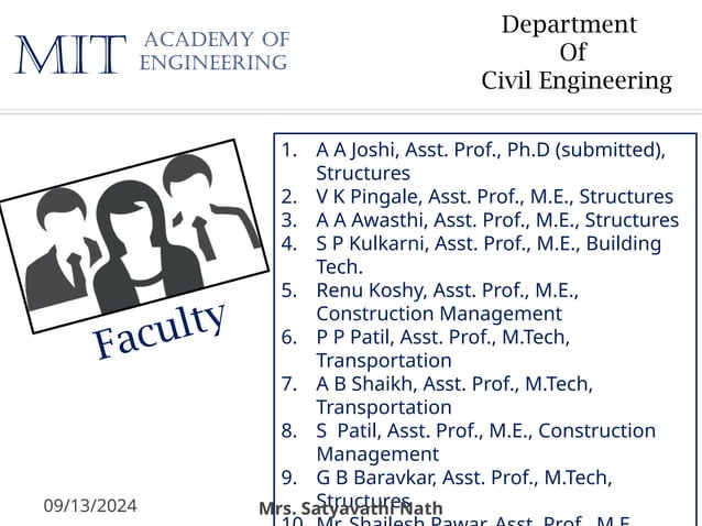 Format of Departmental presentation Civil Engineering | PPT