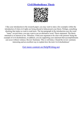Civil Disobedience Essay | PDF