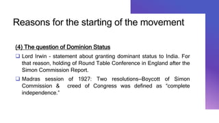 The turning point in indian nationalism Civil Disobedience Movement. | PPT