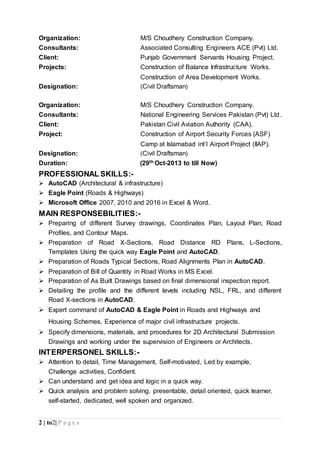 Civil draftsman cv | PDF