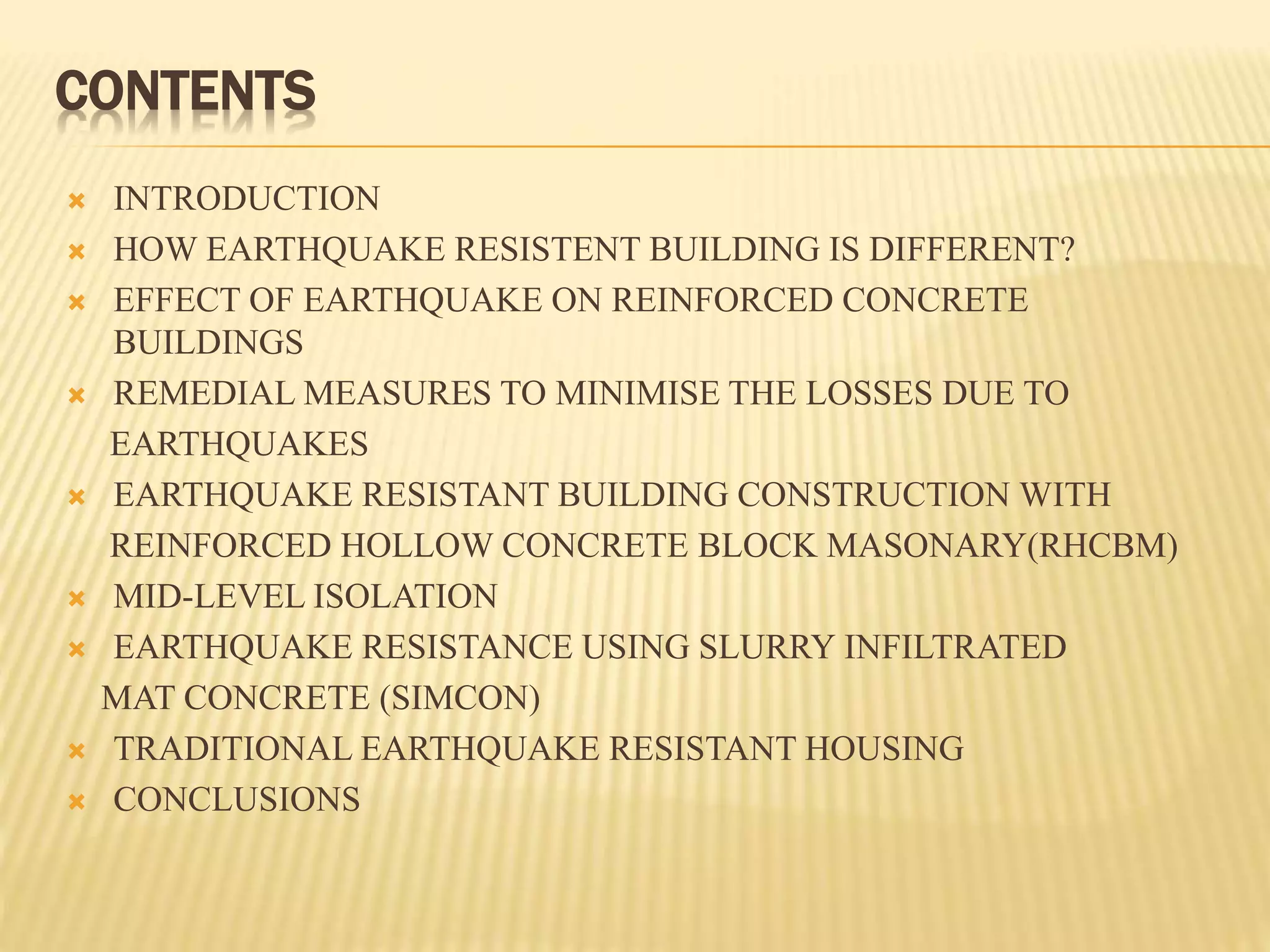 Earthquake resistent building construction ppt | PPTX