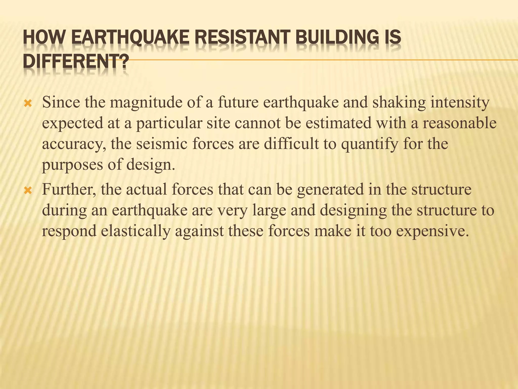 Earthquake resistent building construction ppt | PPTX