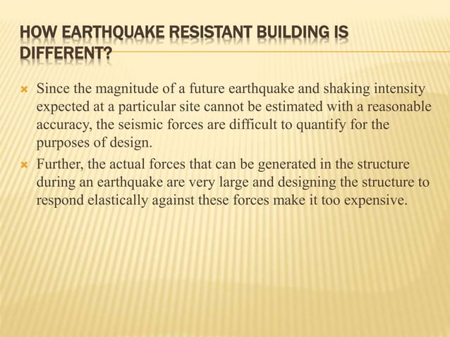Earthquake resistent building construction ppt | PPTX | Civil ...