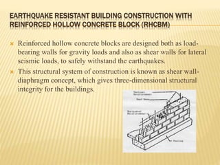 Earthquake resistent building construction ppt | PPTX