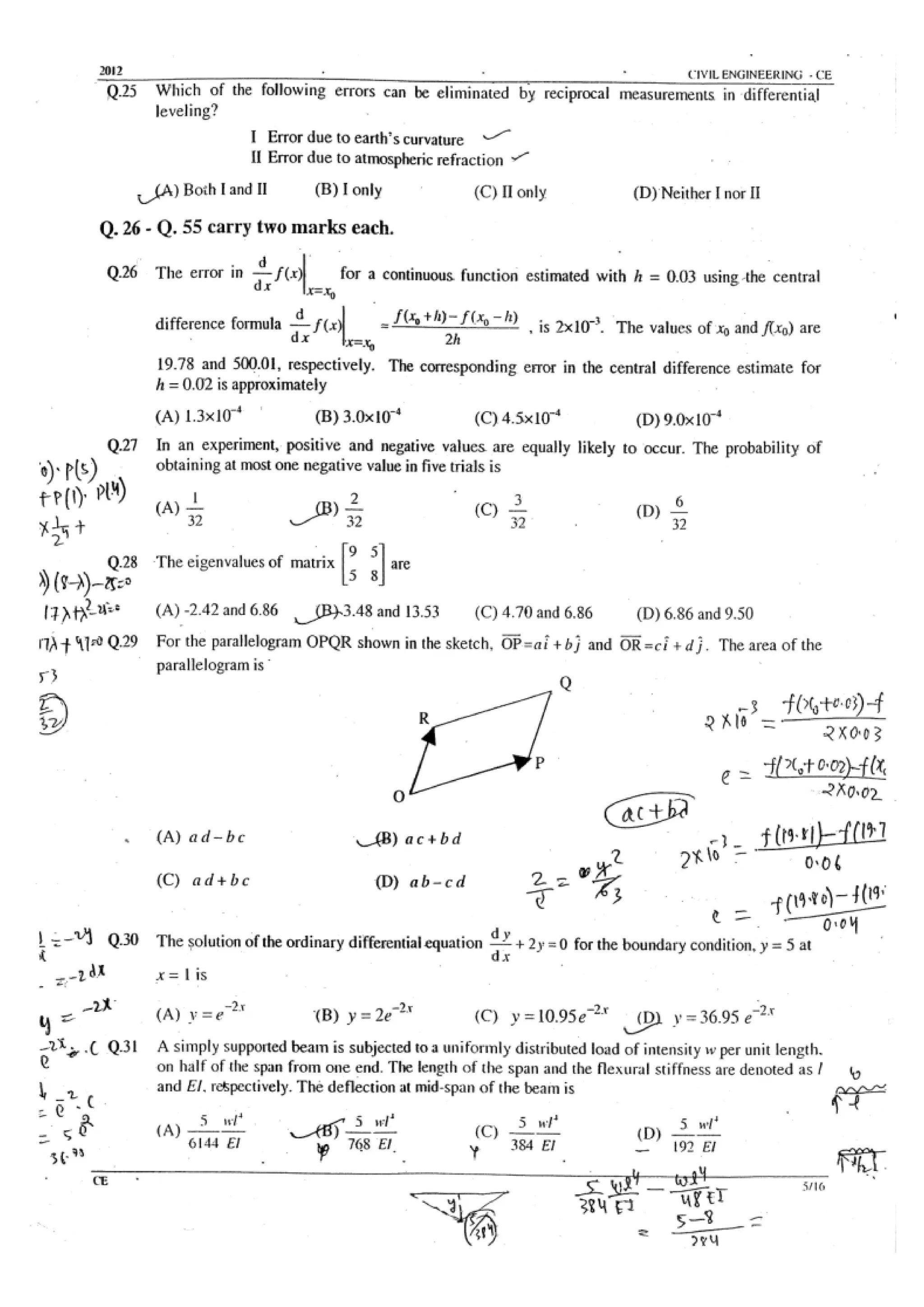 Civil engg. gate 2012 question paper | PDF