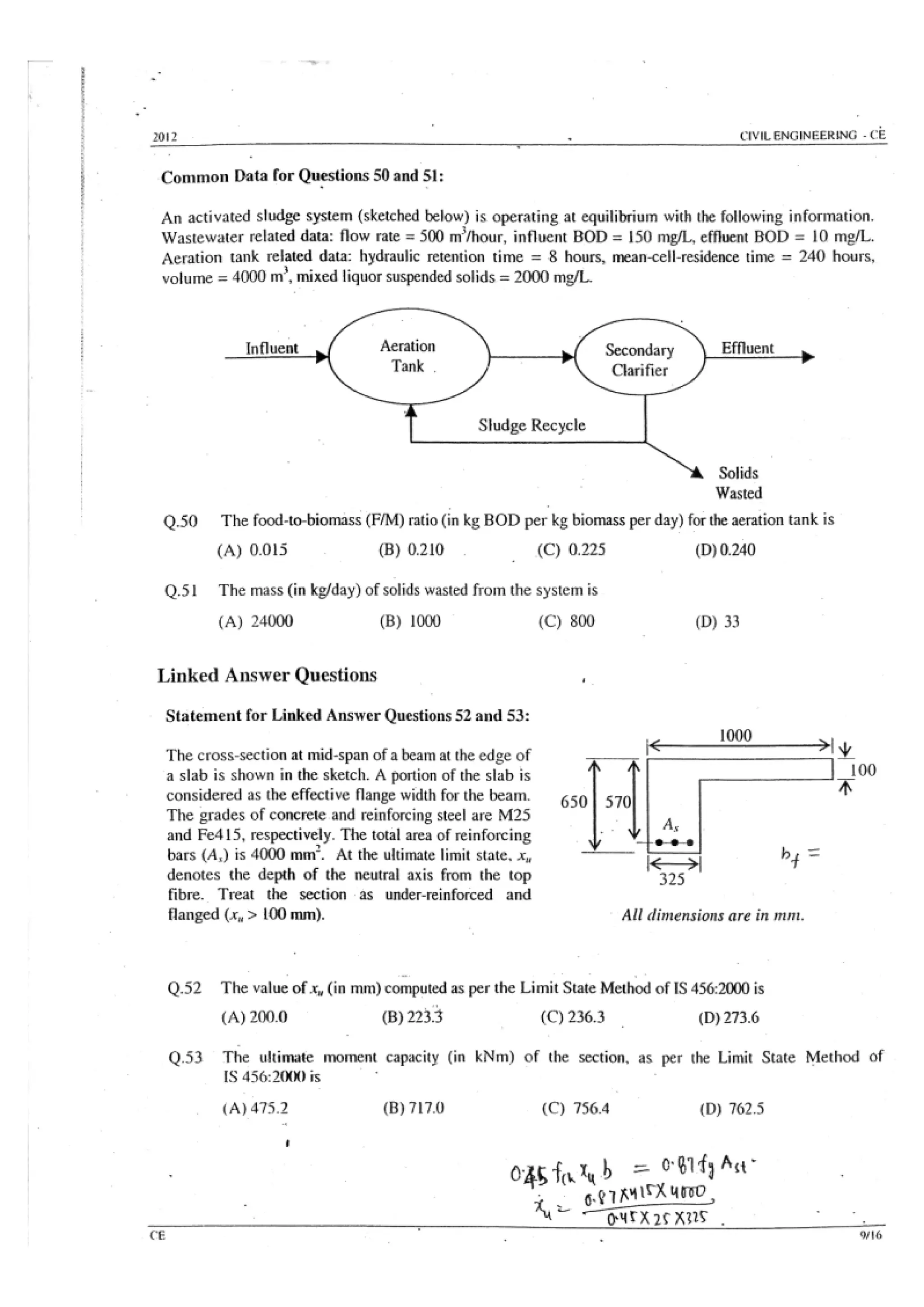Civil engg. gate 2012 question paper | PDF