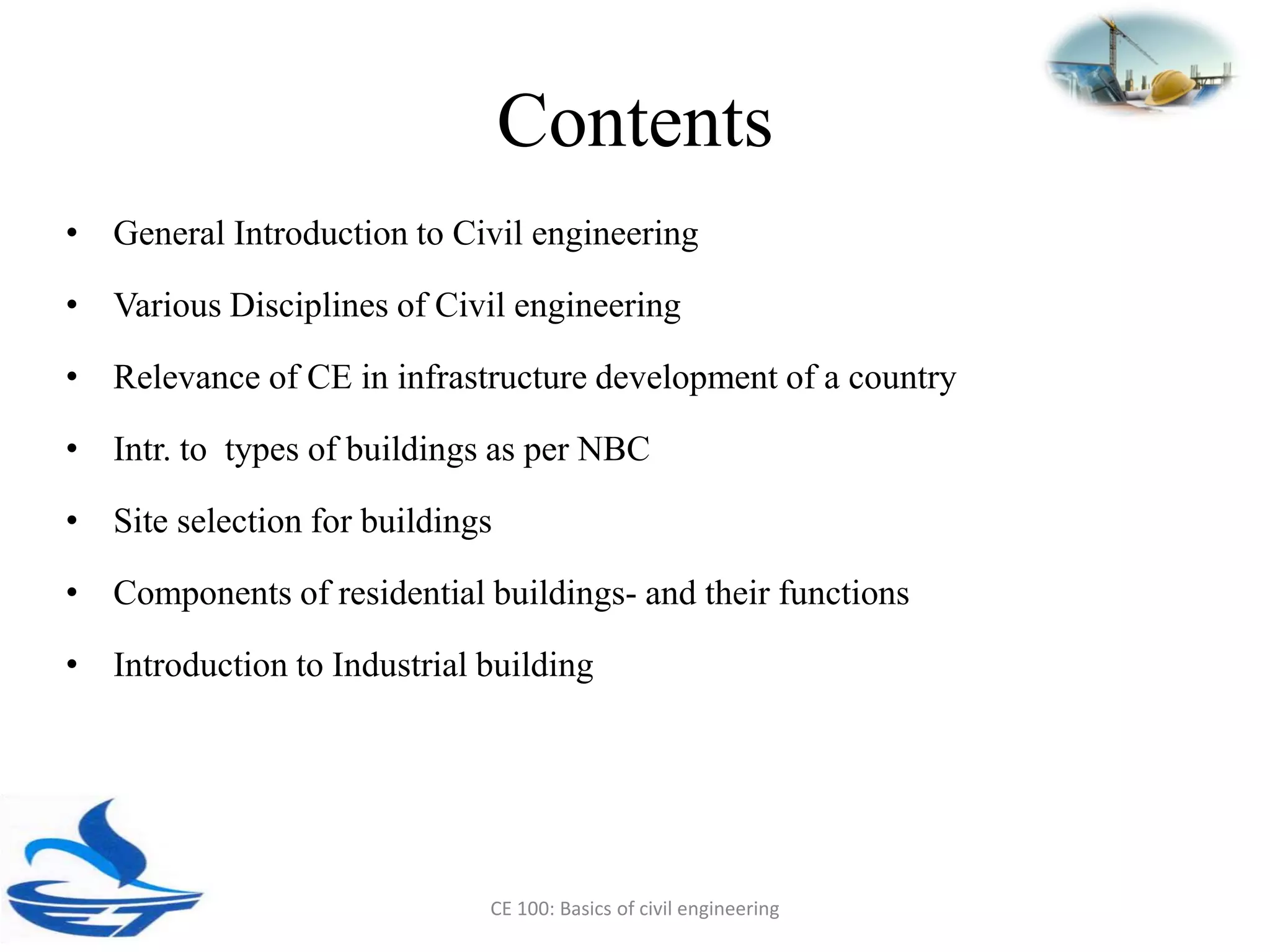 Civil engineering disciplines and building classification | PDF