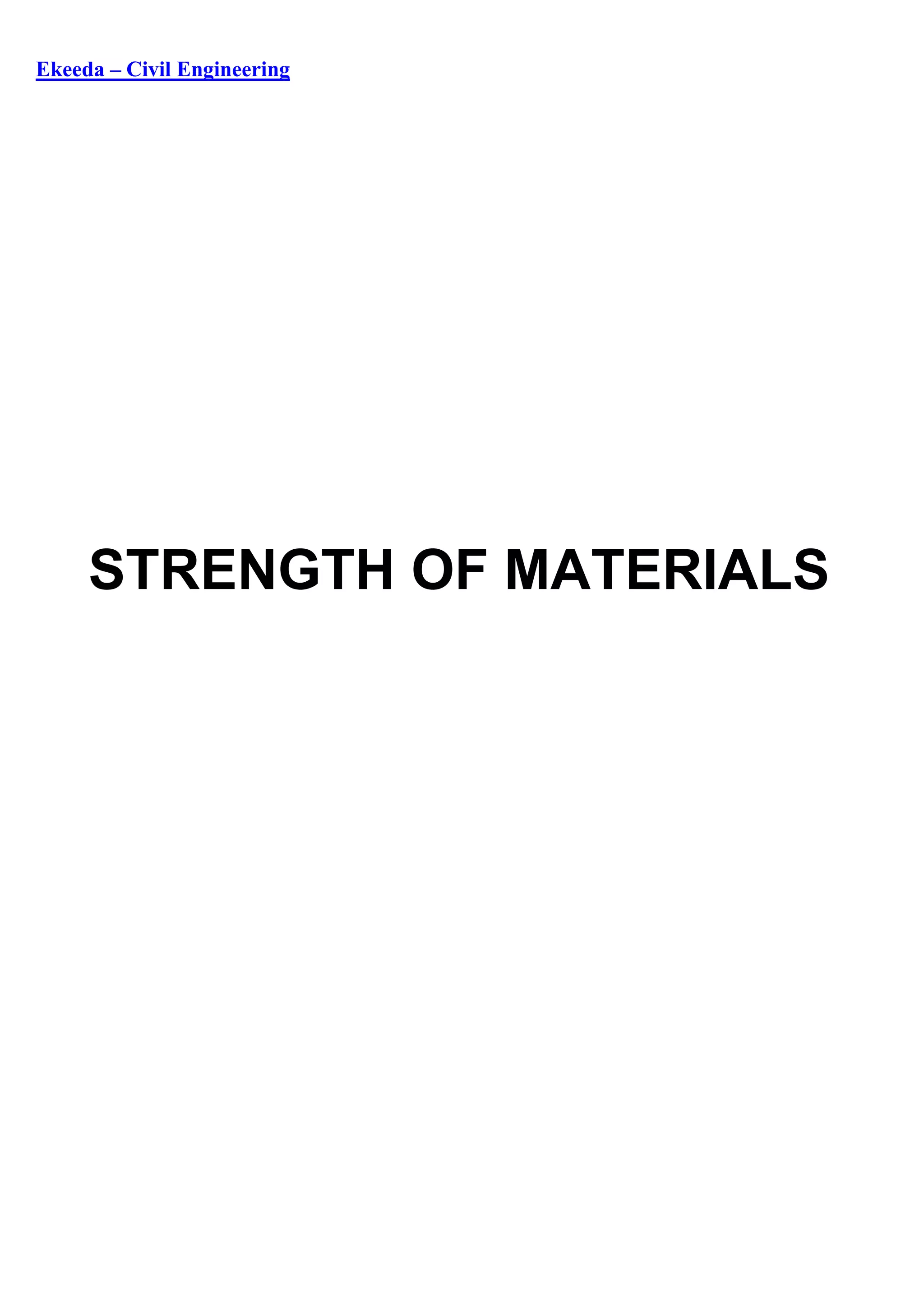 Civil engineering - strength of materials | PDF
