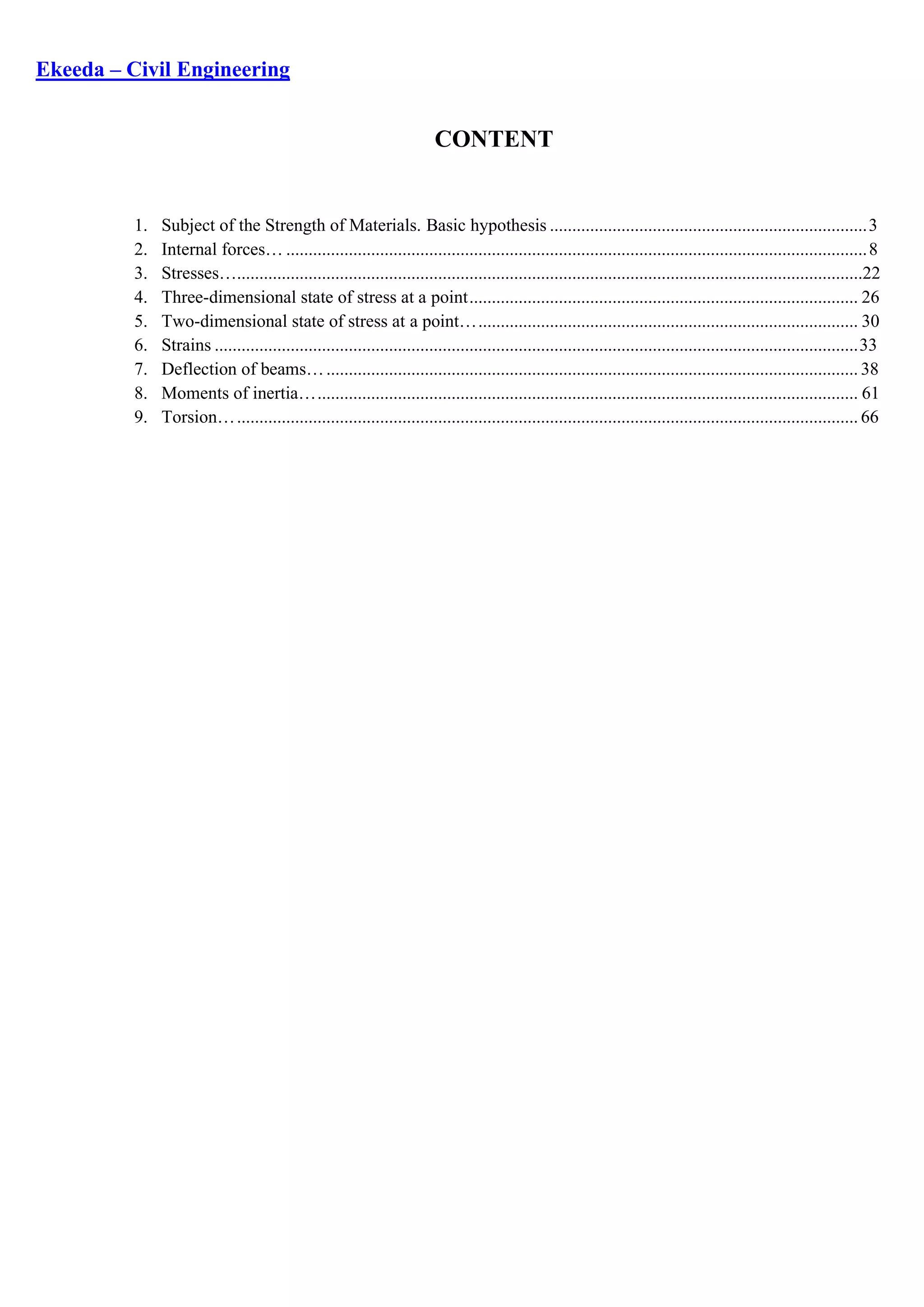 Civil engineering - strength of materials | PDF