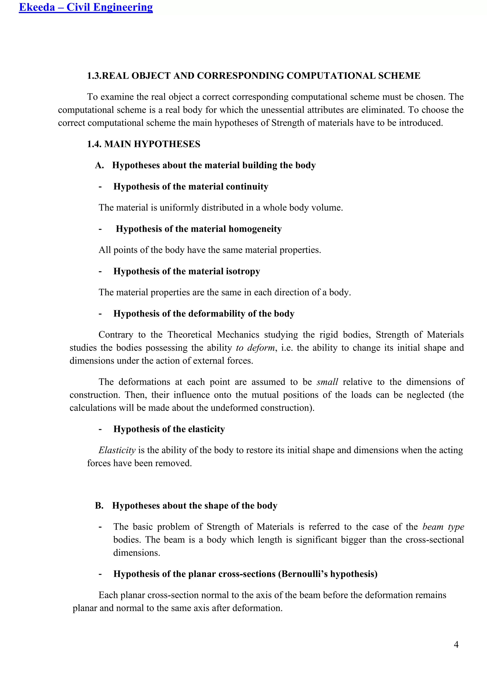 Civil engineering - strength of materials | PDF