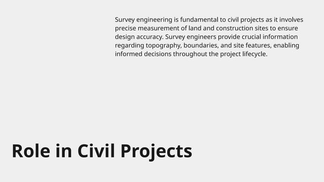Civil Engineering (1).pptx Comprehensive Overview of Civil Engineering and Surveying Disciplines ...