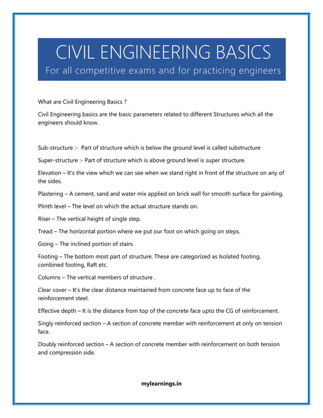 Civil engineering basics | PDF