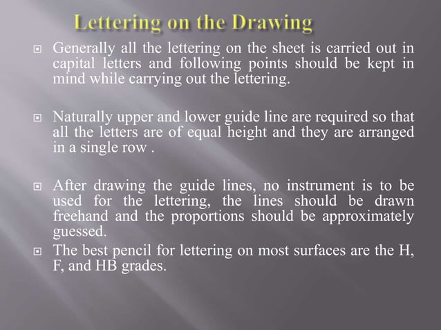 Use of Instrument and Lettering in Civil Engineering Drawing | PPTX