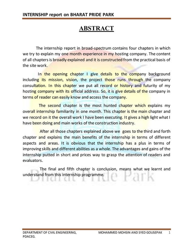Civil engineering internship report | DOCX