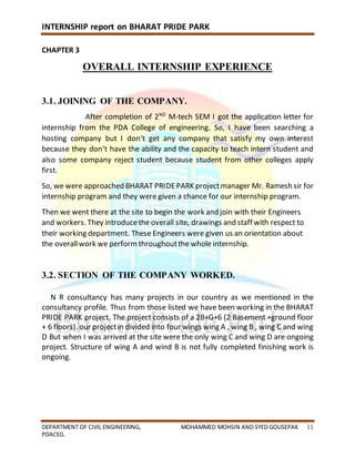 Civil engineering internship report | DOCX