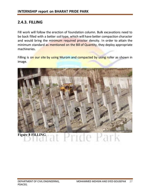 Civil engineering internship report | DOCX