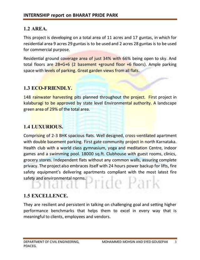 Civil engineering internship report | DOCX