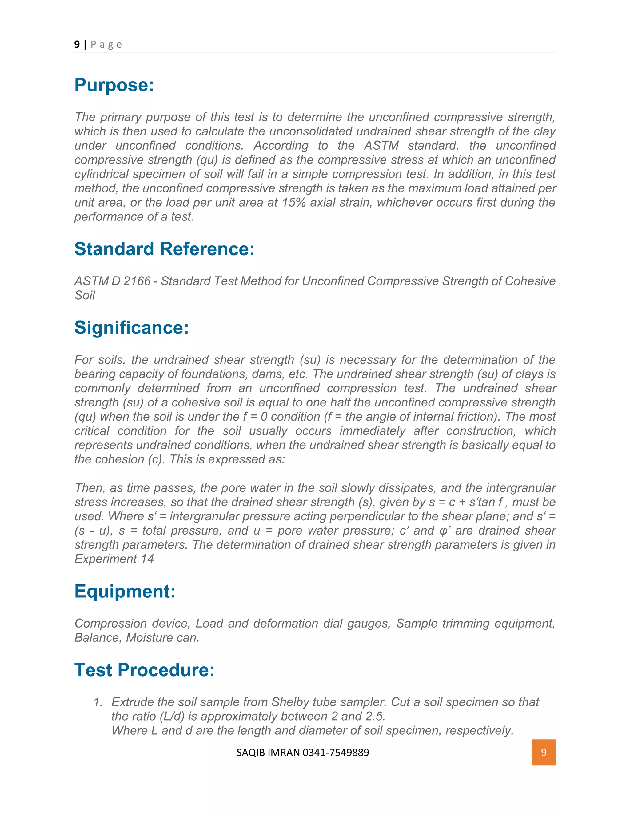 Civil engineering lab tests pdf | PDF