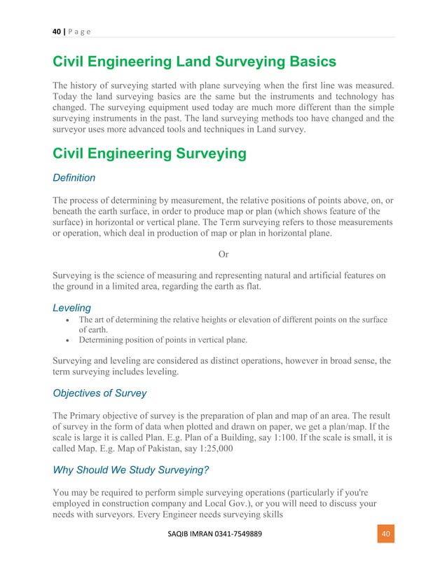 Civil engineering land surveying basics pdf | PDF