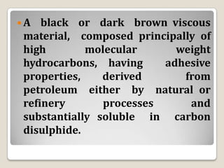 Civil engineering material bitumen | PPTX | Civil Engineering Industry ...