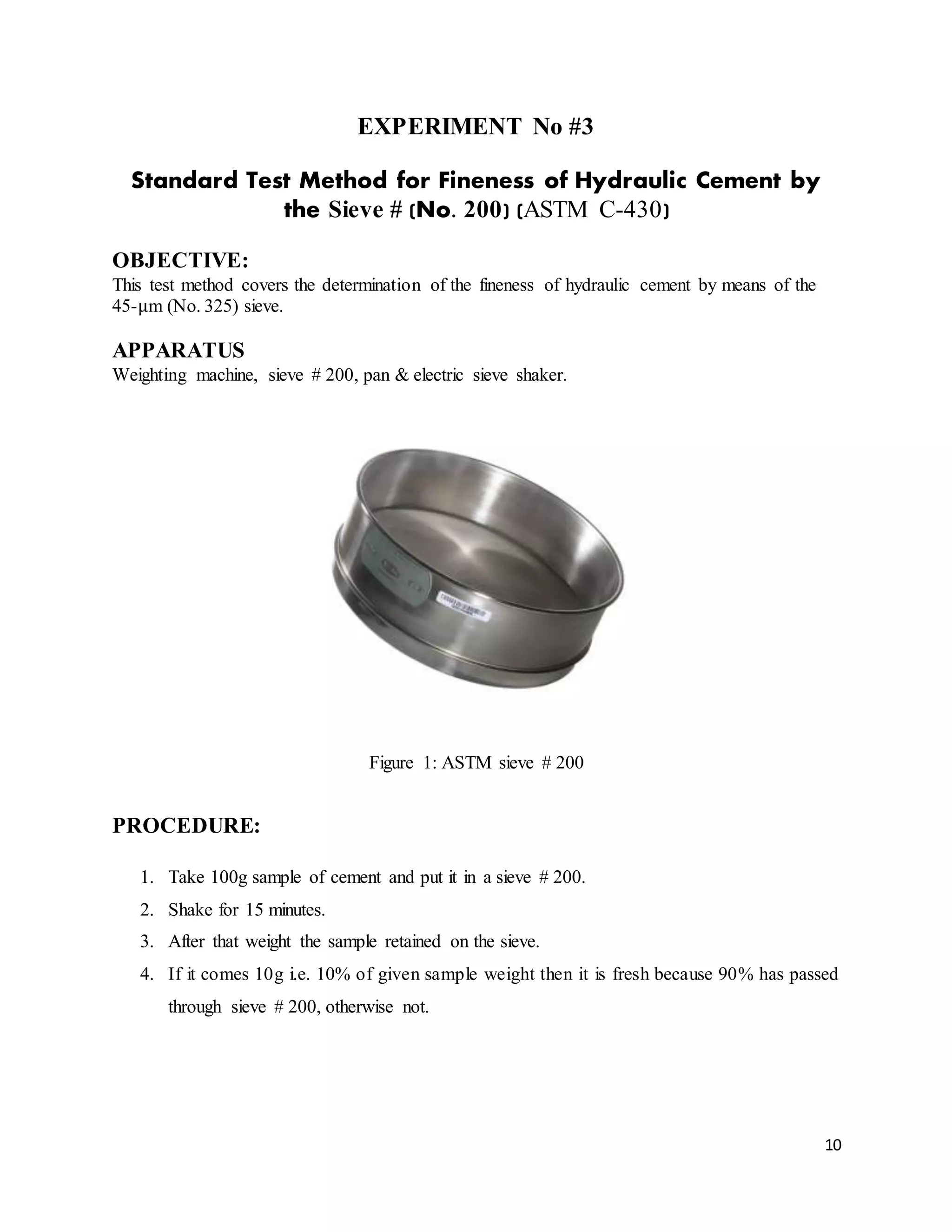 Civil engineering materials lab manual revised | DOCX