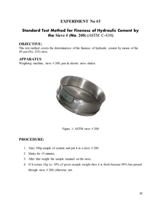 Civil engineering materials lab manual revised | DOCX