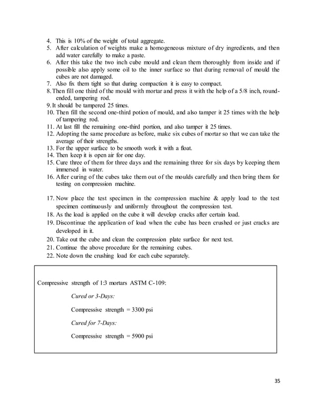 Civil engineering materials lab manual revised | DOCX