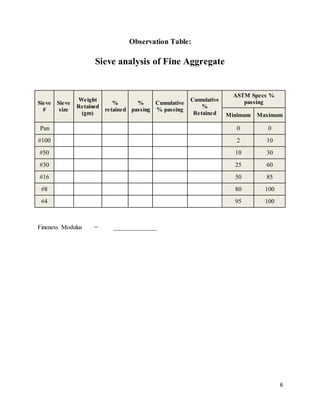 Civil engineering materials lab manual revised | DOCX