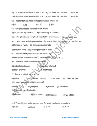 Civil engineering objective 4 | PDF
