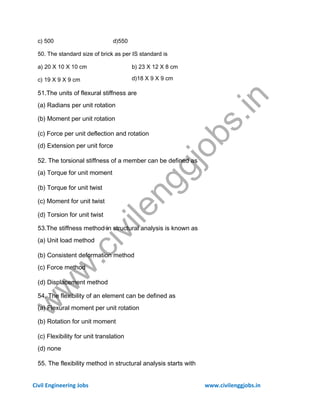 Civil engineering objective 4 | PDF