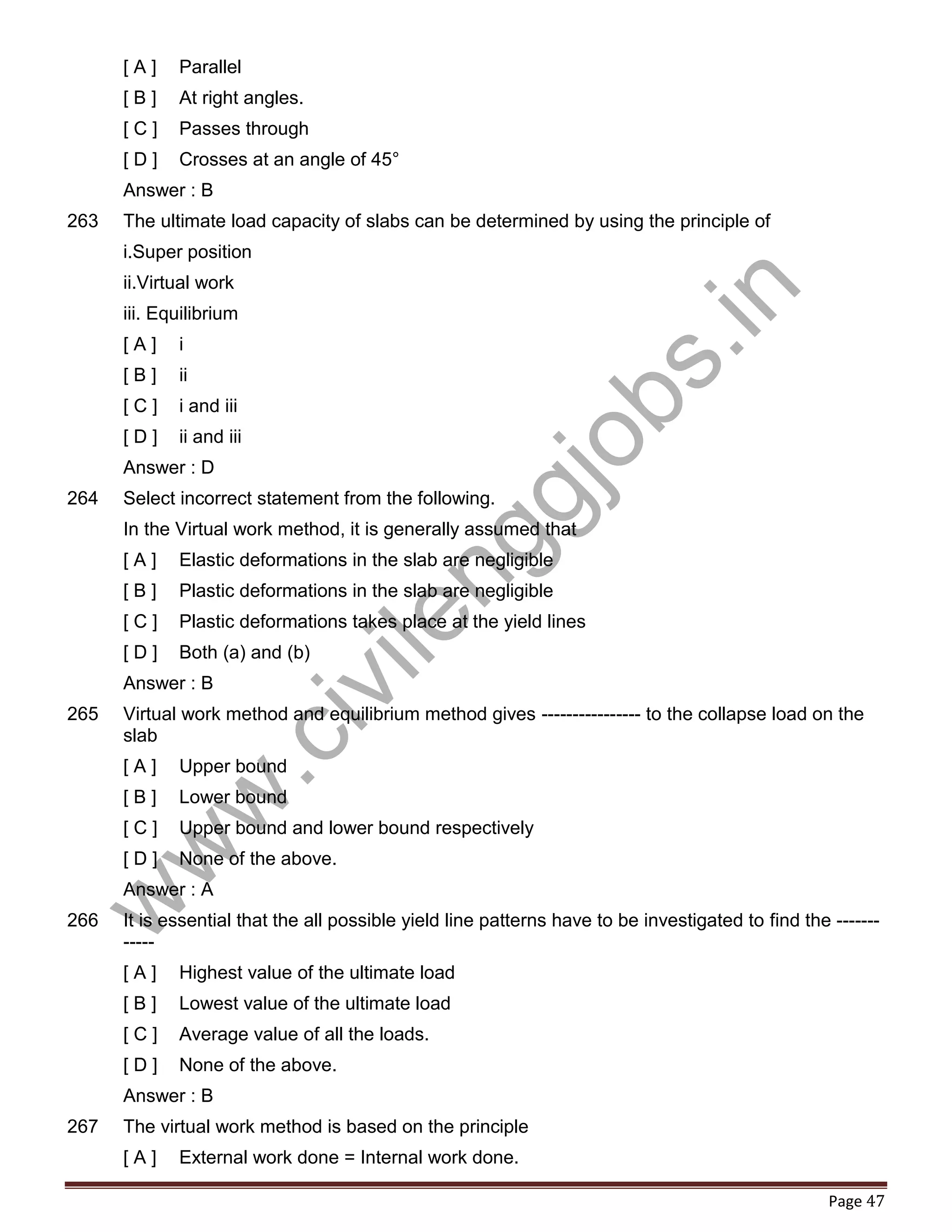 Civil engineering objective 5 | PDF