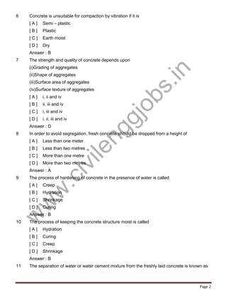 Civil engineering objective 5 | PDF