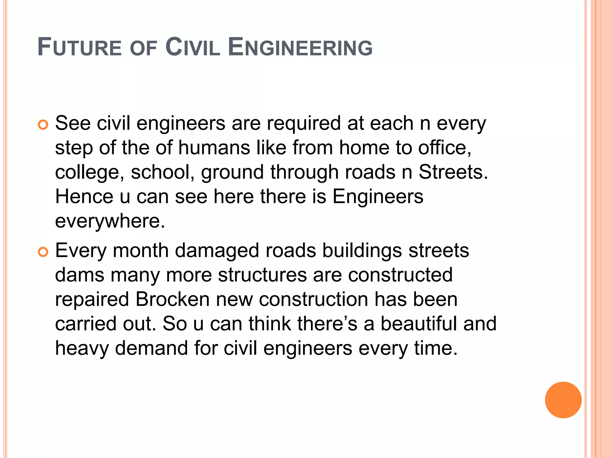 SCOPE OF CIVIL ENGINEERING | PPTX