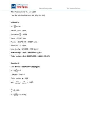 Civil Engineering Sample Assignment Solution | PDF