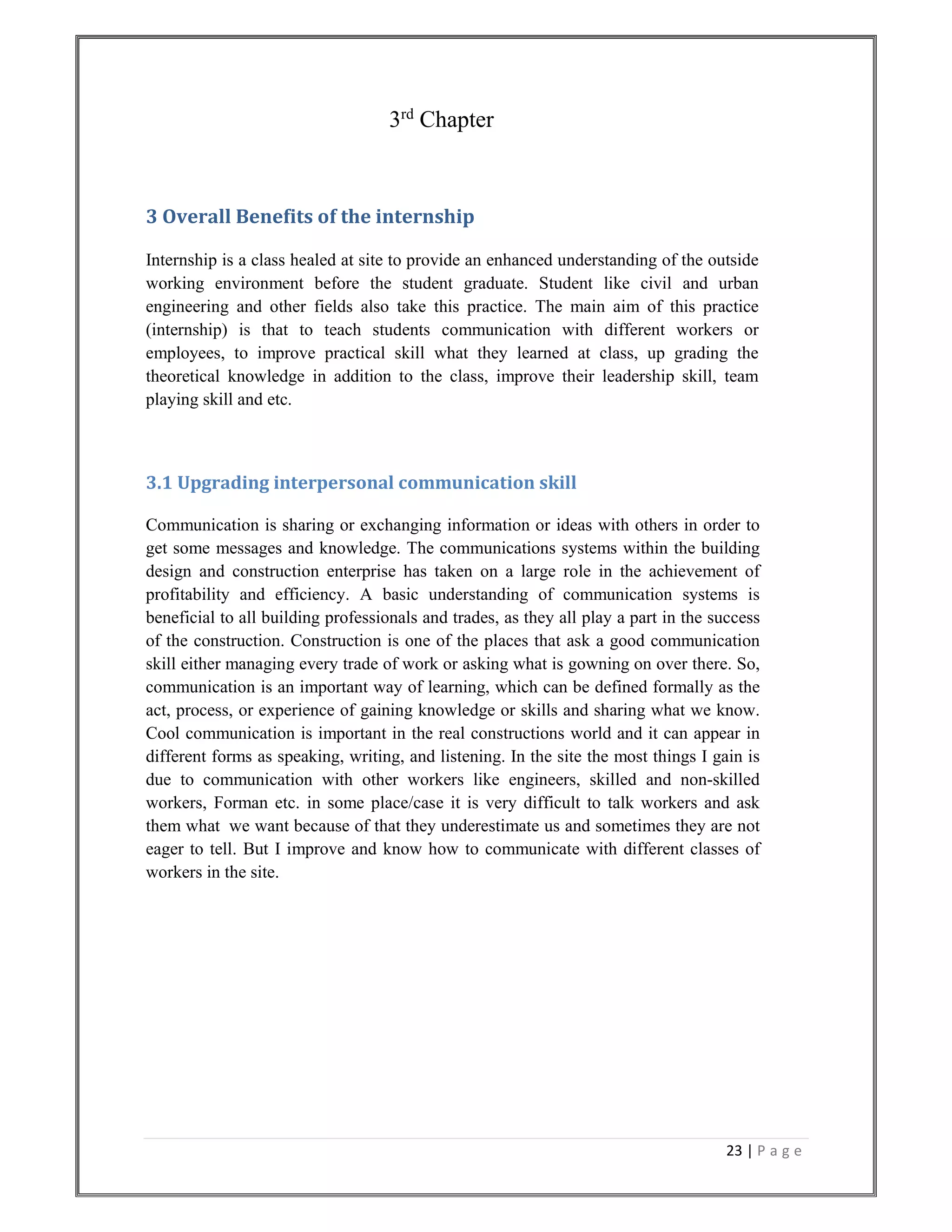 Civil enginerring internship report | PDF