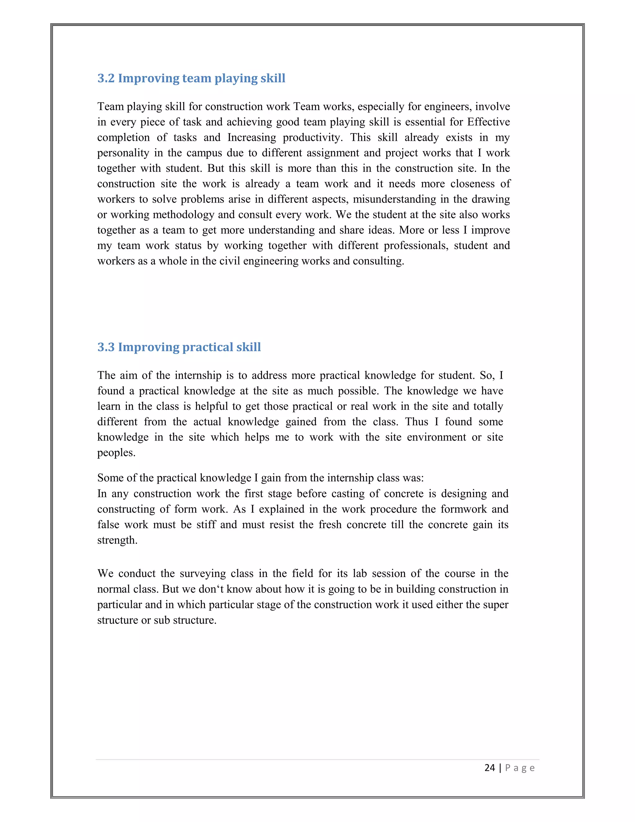 Civil enginerring internship report | PDF