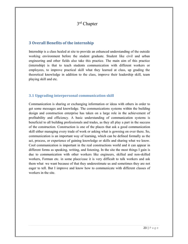 Civil enginerring internship report | PDF