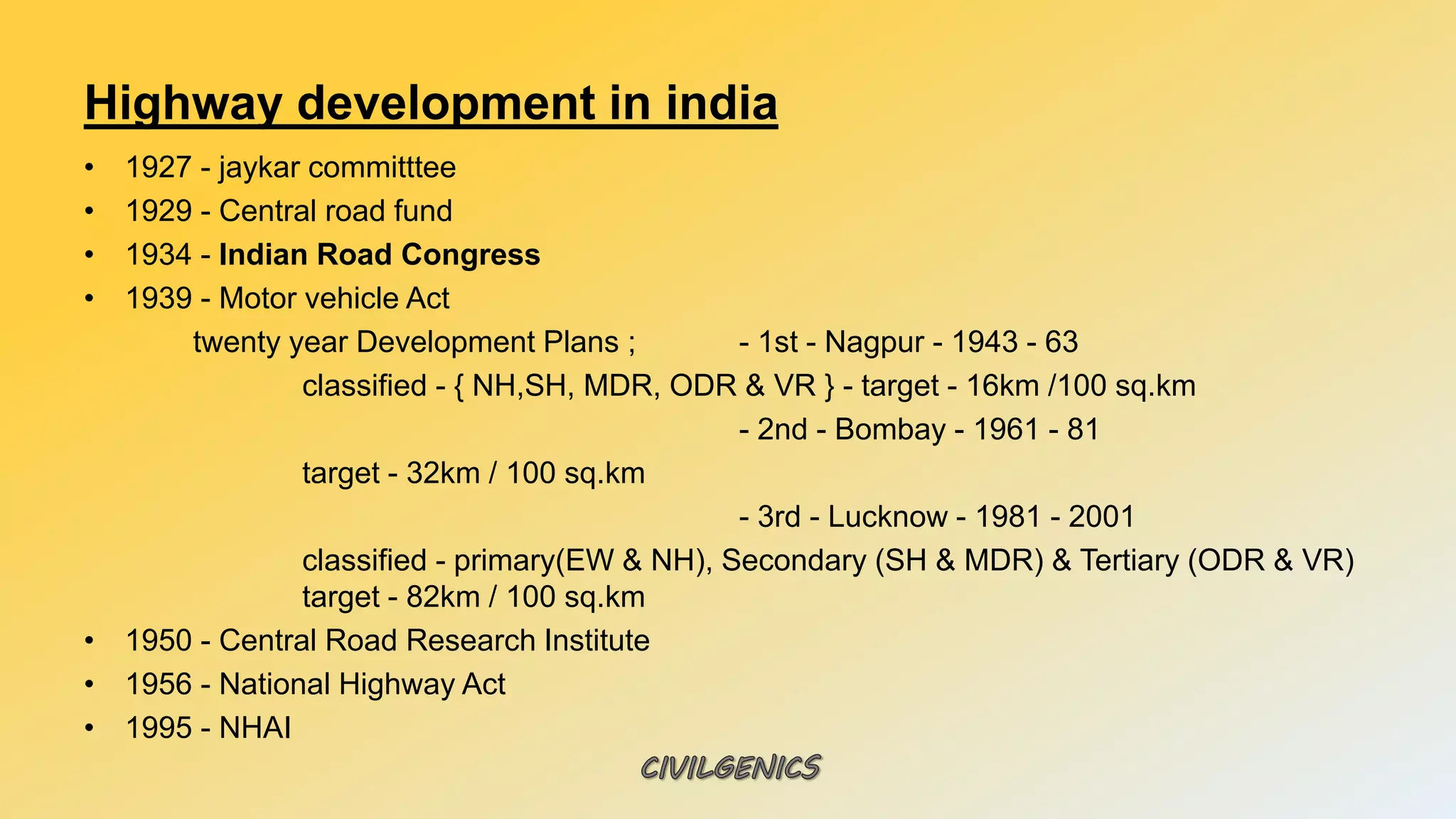 Highway engineering - history | PPTX